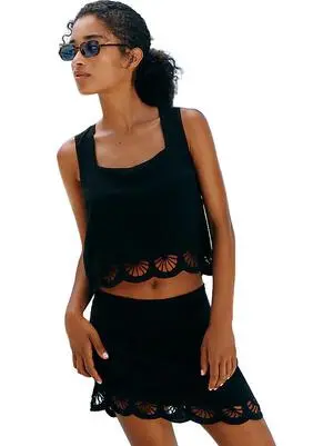 Z Supply Charlene Embroidered Mini Skirt - Black