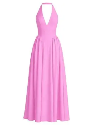 ICON LEVA Freya Chiffon Halter Maxi Dress - Pink