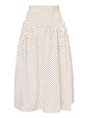 DAMSON MADDER Layla Polka-dot Cotton Midi Skirt - Multi