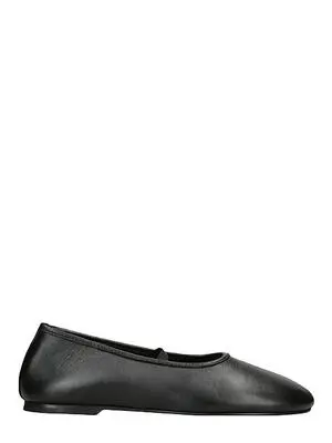 Dear Frances Ballerina Leather Flats - Black