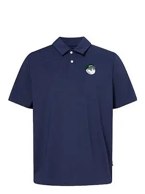 MALBON Fairway Baldwin Woven Polo T-shirt - Navy