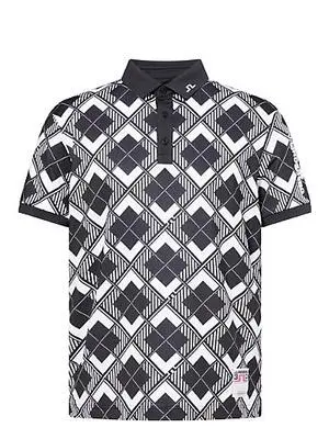 J. Lindeberg 30y Tour Tech Woven Polo T-shirt - Argyle