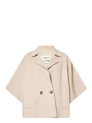 Max Mara Short Sleeve Double-breasted Wool Coat - Sand