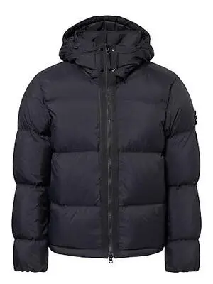 Stone Island Down Puffer Jacket With Detachable Hood - Black