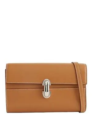 Savette Symmetry Mini Leather Shoulder Bag - Saddle