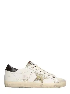 GOLDEN GOOSE Golden Goose Super-Star Leather Trainers With Embellished Star White/comb