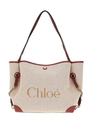 Chloé Shopper Bag With Logo Detail - Multicolor