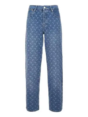MARINE SERRE All Over Moon Print Jeans - Multicolor