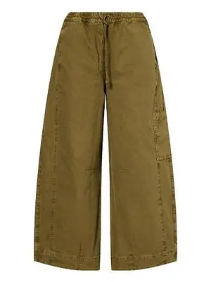 DAMSON MADDER Felix Barrel-leg Cotton-twill Trousers - Olive