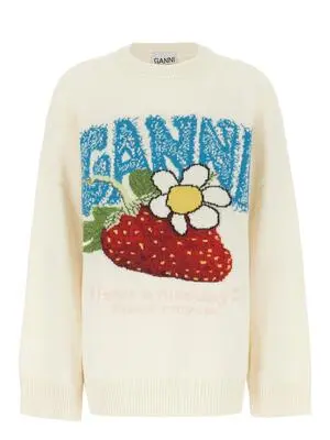 GANNI Knitwear With Strawberry And Floral Graphic - Multicolor