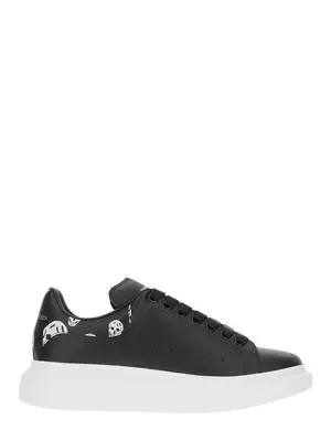 Alexander McQueen Alexander McQueen Leather Sneakers With Skull Print Multicolor