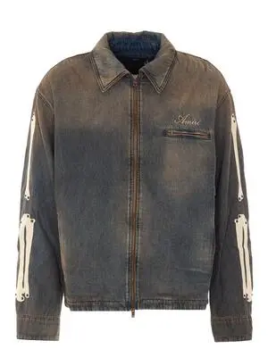 Amiri Lea Bones Denim Jacket - Blue