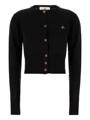 VIVIENNE WESTWOOD Black Cropped Cardigan - Multicolor