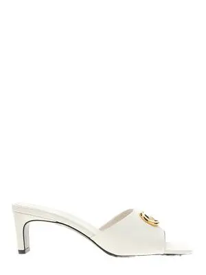 Gucci Logo Embellished Slip-on Heeled Sandals - Multicolor