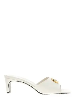 Gucci Logo Embellished Slip-on Heeled Sandals - Multicolor