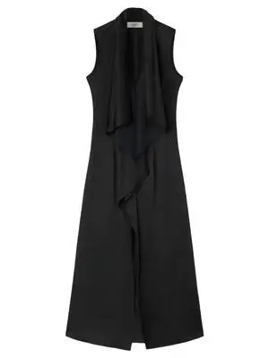 RETORI Retro Draped Midi Dress - Black