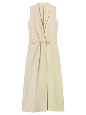 RETORI Sleeveless Silk Dress With Chain Detail - Neutrals
