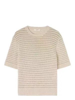 RETORI Net-stitch Cotton T-shirt - Neutrals