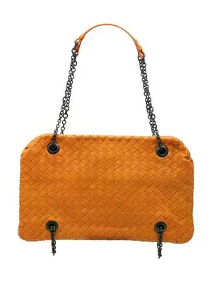 Bottega Veneta Nappa Intrecciato Duo Shoulder Bag - Orange