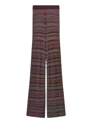 RETORI Retro Micro-check Wide Leg Trousers - Red