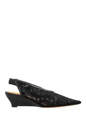 ODISSI Lace Wedge Shoes - Black