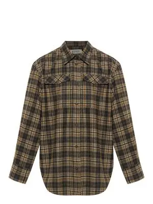 RÓHE Checked Pattern Shirt - Brown