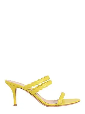 GIANVITO ROSSI Leather Mules - Chartreuse