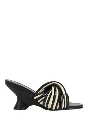 Dries Van Noten Two-tone Leather Mules - Ecru