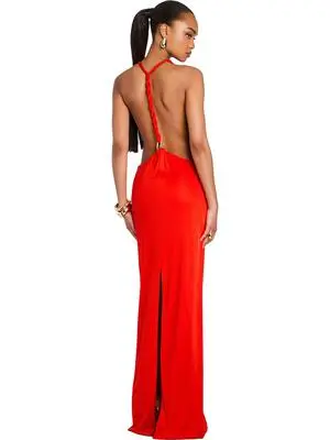 Retrofete Blodwen Maxi Dress With Rope Detail - Geranium