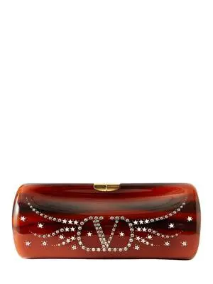 Valentino Garavani Vlogo Embellished Clutch - Red