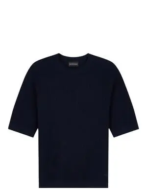 Emporio Armani Chevron Jacquard Knit Sweater - Blue