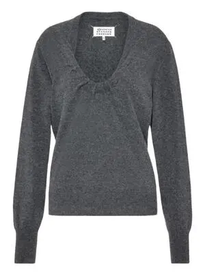 MAISON MARGIELA Maison Margiela Long Sleeve Gathered Jumper Grey