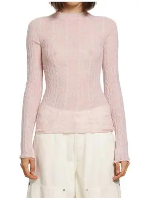 HAIKURE Cable Knit Sweater - Pink