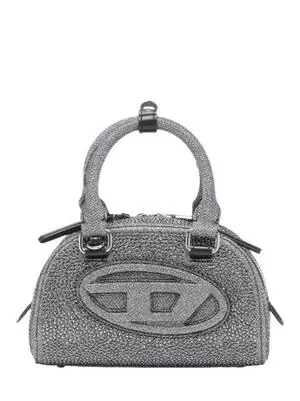DIESEL® 1dr Dome Rhinestone Tote Bag - Black/silver