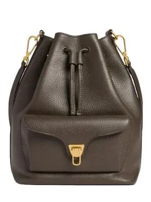 COCCINELLE Beat Generation Pocket Bucket Bag - Fango