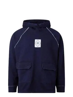 C.P. COMPANY Raglan-sleeve Hoodie With Contrast Stitching - Black
