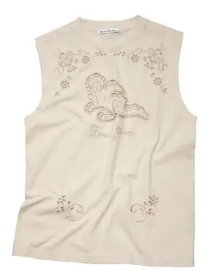Acne Studios Sleeveless Blouse With Printed Detailing - Nude