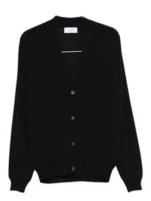 LARDINI V-neck Buttoned Cardigan - Black