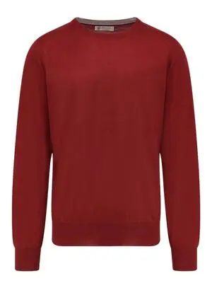 Brunello Cucinelli Crewneck Knitted Jumper - Red