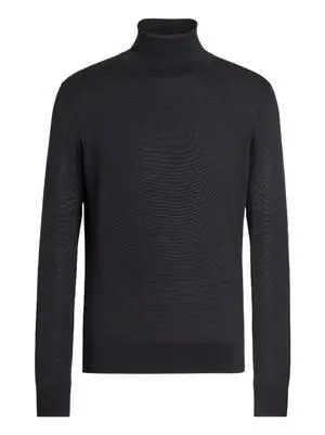 Zegna Cashmere And Silk Blend Turtleneck Sweater - Black