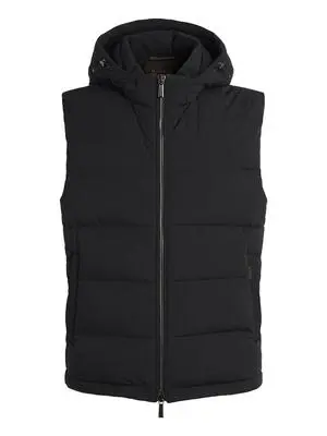 MOORER Quilted Hooded Gilet - Black