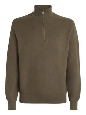 Polo Ralph Lauren Cotton Quarter-zip Sweater - Green