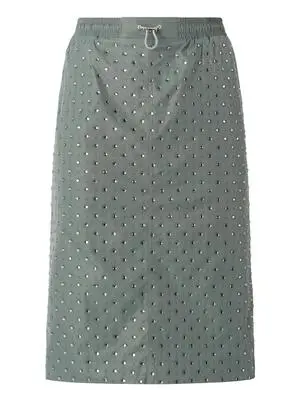 Pinko Alona Embellished Drawstring Midi Skirt - Gray
