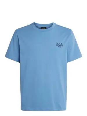 A.p.c. Cotton Rue Madame Logo T-shirt - Blue