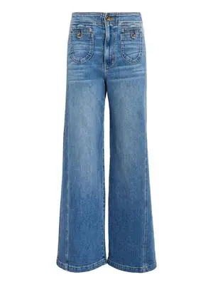 Veronica Beard High Rise Flare Jeans - Blue