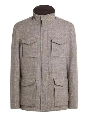 Herno Virgin Wool High-neck Utility Jacket - Brown