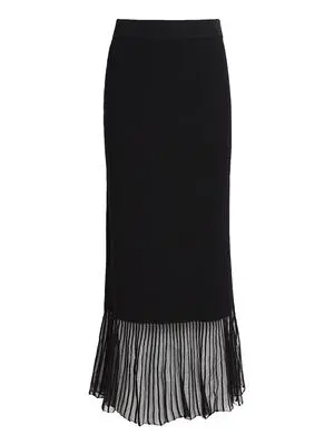 Claudie Pierlot Rib-knit Maxi Skirt With Sheer Hem - Black