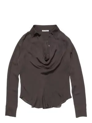 Acne Studios Acne Studios Draped Cowl Neck Blouse Graphite Gray