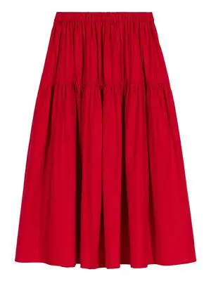 Maje Gathe Maxi Skirt - Red