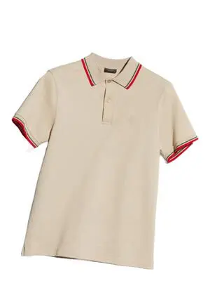 Gucci Logo Embroidered Short-sleeved Polo Shirt - Light Beige
